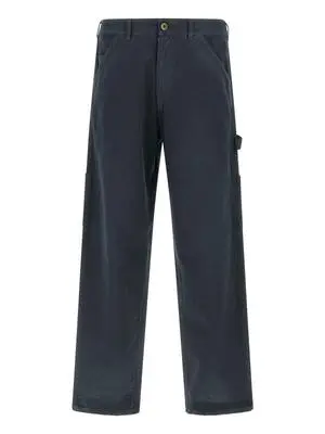 MAISON MARGIELA Herringbone Cotton Canvas Trousers - Blue