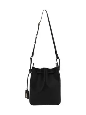 Saint Laurent Leather Bucket Bag Black