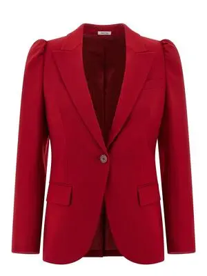 ALEXANDER MCQUEEN Single-Breasted Grain De Poudre Blazer
