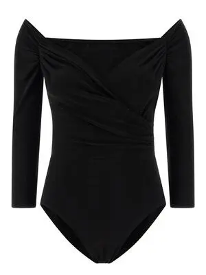 Norma Kamali Heart-shaped Neckline Bodysuit - Black