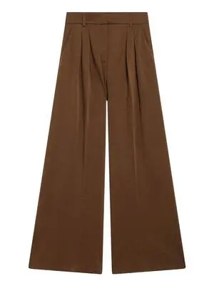 Max Mara Wool Jersey Palazzo Trousers - Brown