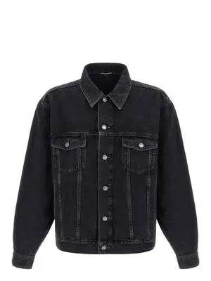 Saint Laurent Delavé Cotton Denim Trucker Jacket - Black
