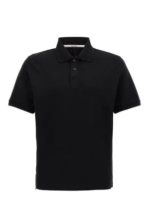 Saint Laurent Logo Embroidery Polo Shirt - Black