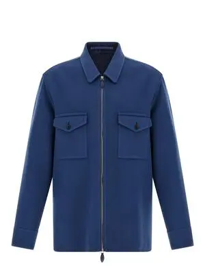 Berluti Double Cloth Overshirt - Blue