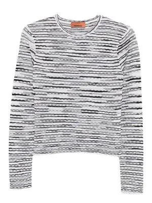 Missoni Wool-blend Striped Crewneck Sweater - Beige