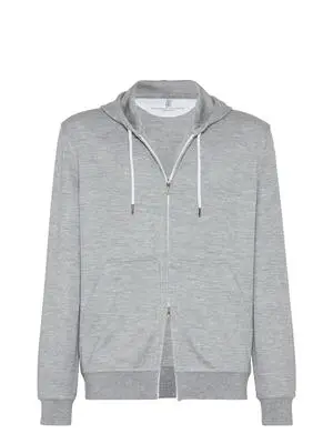 Brunello Cucinelli Cashmere And Silk Hoodie - Light Grey