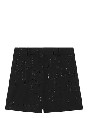 Max Mara Pinstripe Sequined Shorts - Black