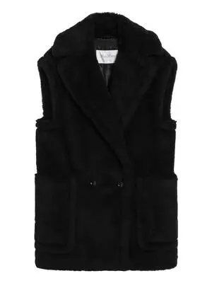 Max Mara Teddy Gilet In Alpaca And Wool - Black