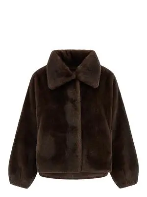 LOU ANDREA Mink Faux Fur Jacket - Brown