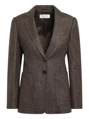 Max Mara Single-breasted Wool Tweed Jacket - Brown