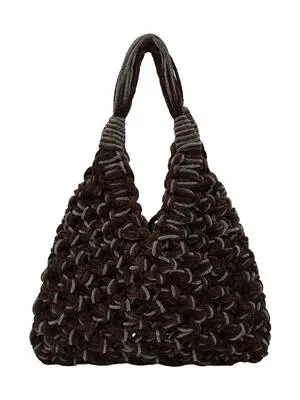 HIBOURAMA Vannifique Crystal Velvet Bag - Brown