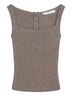 Max Mara Sleeveless Wool And Cashmere Top - Beige