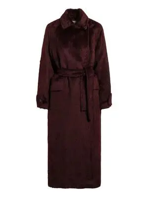 Max Mara Alpaca And Wool Robe Coat - Burgundy
