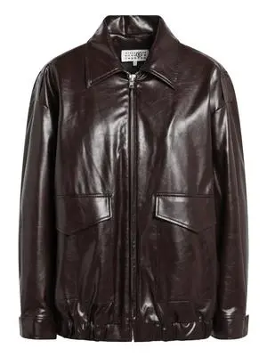 MAISON MARGIELA Faux Leather Jacket - Burgundy