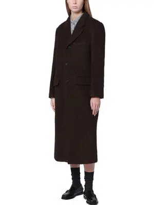 DUNST Single-breasted Wool-blend Coat - Brown