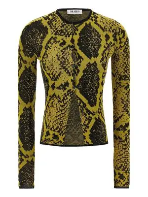 Attico Python Jacquard Cardigan - Yellow