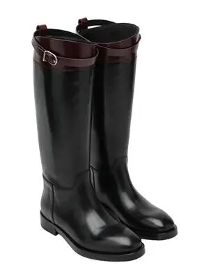 DURAZZI MILANO Leather Tall Boots - Black