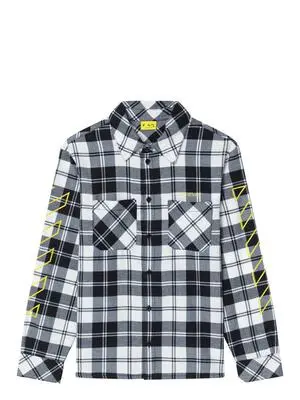 OFF WHITE™ Diagonal Checked Flannel Shirt - Black
