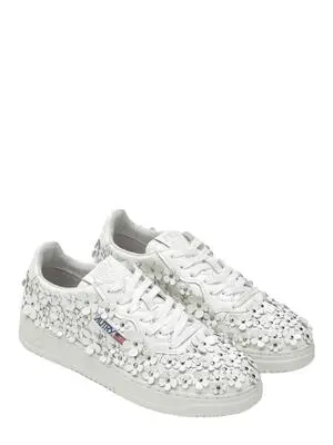 AUTRY Medalist Blooming Leather Sneaker - White