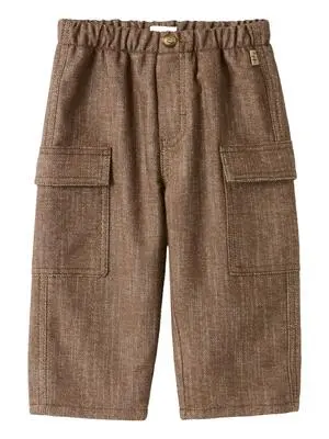 IL GUFO Cotton Blend Cargo Trousers - Brown