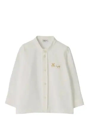IL GUFO Cotton Jersey Shirt With Bear Embroidery - White