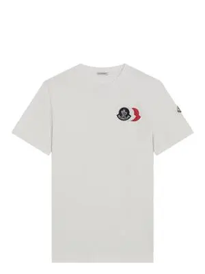 Moncler T-shirt With Embroidered Logo - White