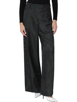 Dries Van Noten Jacquard Wide Leg Trousers - Black