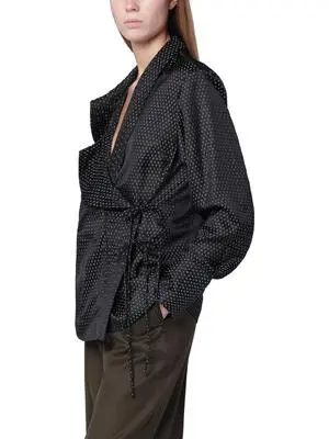 Dries Van Noten Jacquard Wrap Shirt - Black