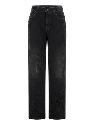 Balenciaga City Stonewashed Denim Jeans - Black
