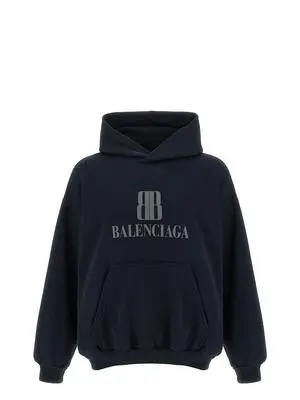Balenciaga Faded-effect Dry Fleece Hoodie - Black