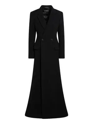 Balenciaga Long Wool-blend Double-breasted Coat - Black