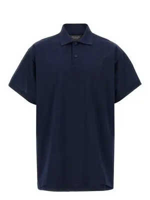 Balenciaga Cotton Polo Shirt With Embroidery - Blue
