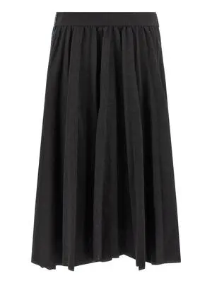 Balenciaga Hybrid Pleated Midi Skirt - Black