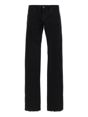 Balenciaga Low Waist Wide Leg Jeans - Black