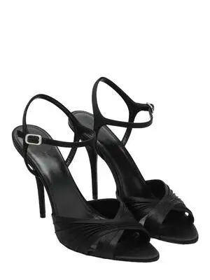 Balenciaga Dynastie Satin Sandals - Black