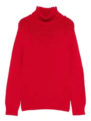 BASE Wool Turtleneck Jumper Red