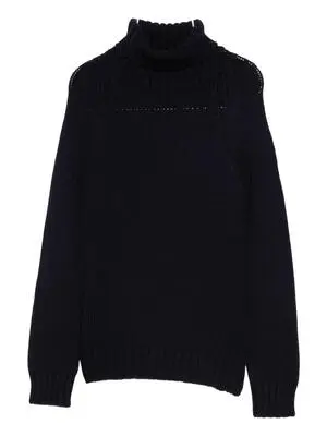 BASE Wool Turtleneck Jumper Blue