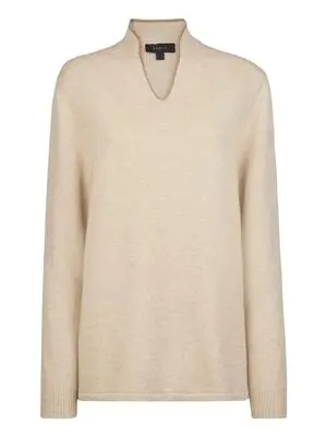 Sease Ellen Pull Cashmere V-neck Sweater - Oyster
