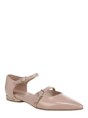 Naturalizer Harmony Pointed Toe Flat With Ankle Strap - Vintage Mauve Pink