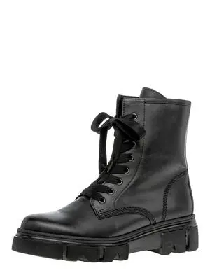 Gabor Leather Combat Boots - Black