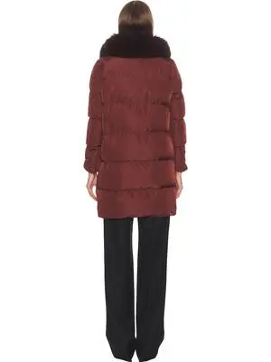 YVES SALOMON Long Belted Down Jacket