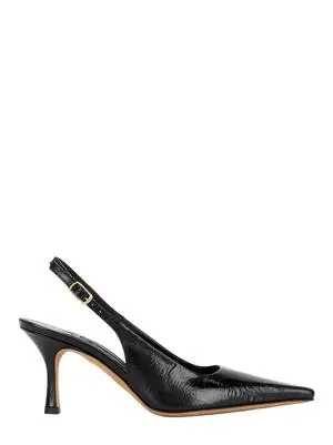 EMME PARSONS Elana Slingback Heel Black Embossed Eel