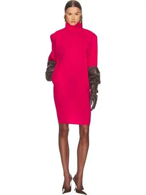 Saint Laurent Long Sleeve Dress - Magenta
