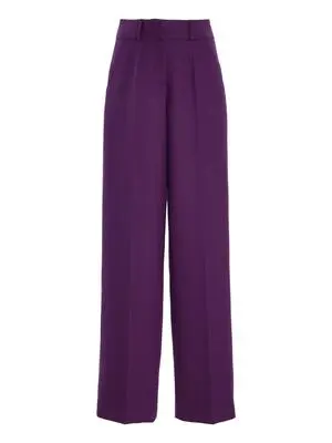 SERGIO HUDSON Straight Leg Wool Trousers - Purple