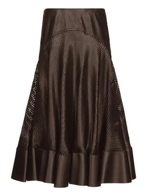 Alaïa Laser-cut Leather Mini Skirt - Brown