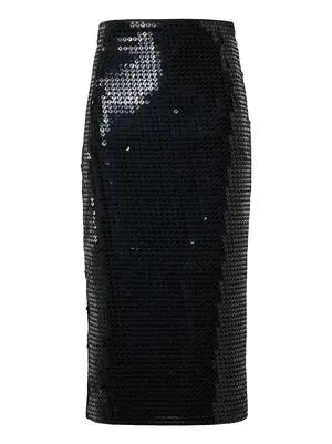 Akris Corded Sequin Midi Skirt - Black