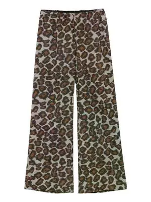 Nanushka Animal-print Elastic-waist Trousers - Brown