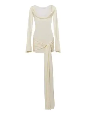 AYA MUSE Draped Minidress - White