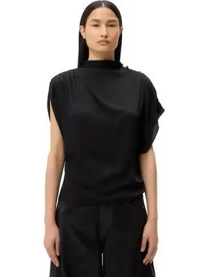 TWP Silk Georgette Top - Black