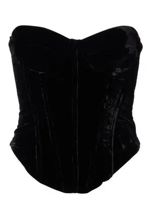 ROTATE BY BIRGER CHRISTENSEN Velvet Bustier - Black